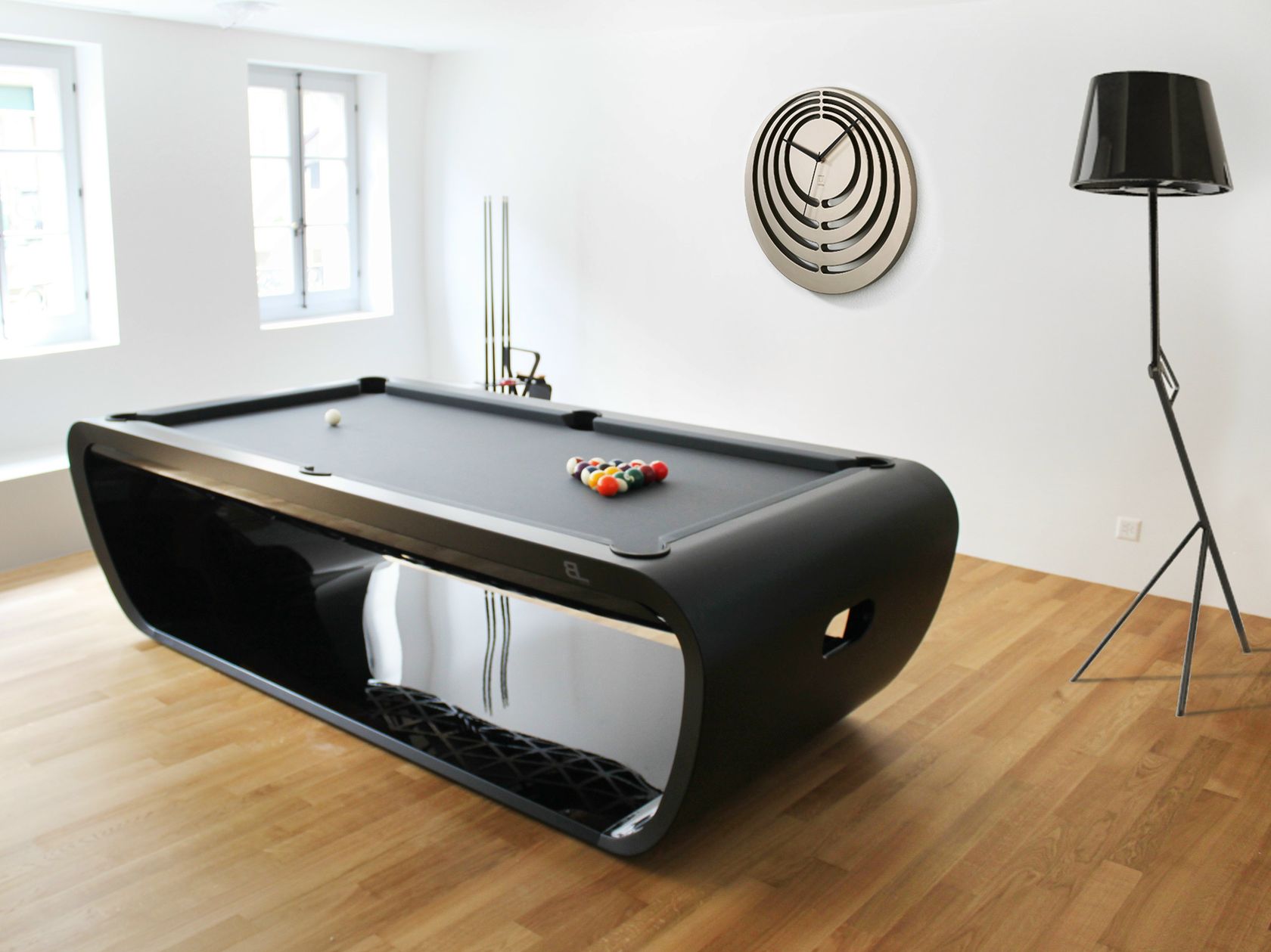 BLACKLIGHT Rectangular stainless steel pool table By Billards Toulet