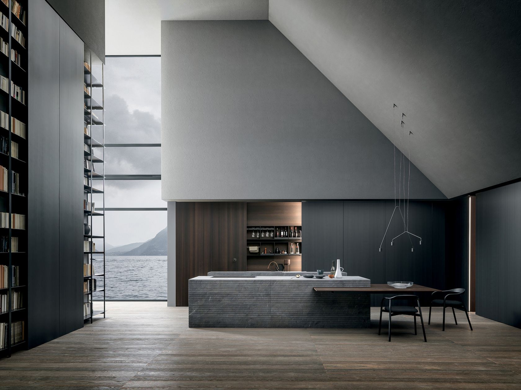BLADE LAB | Kitchen Stone and eucalyptus veneer kitchen with island By ...