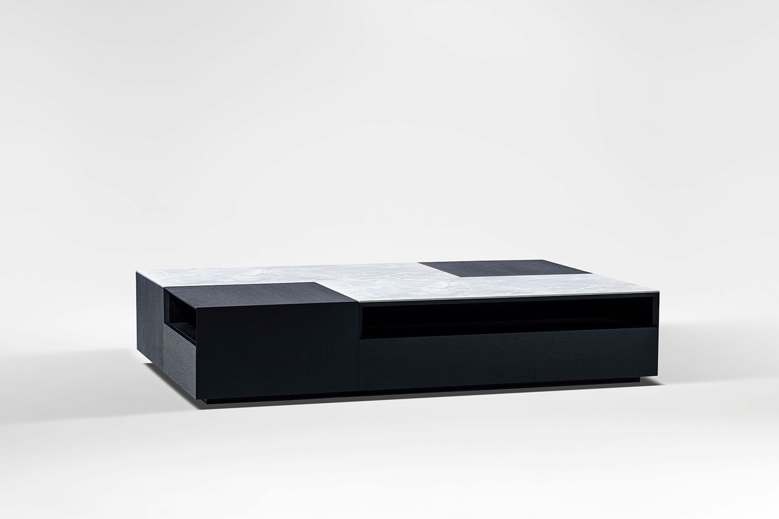 BLEND | Coffee table with storage space Modular Carrara marble coffee ...