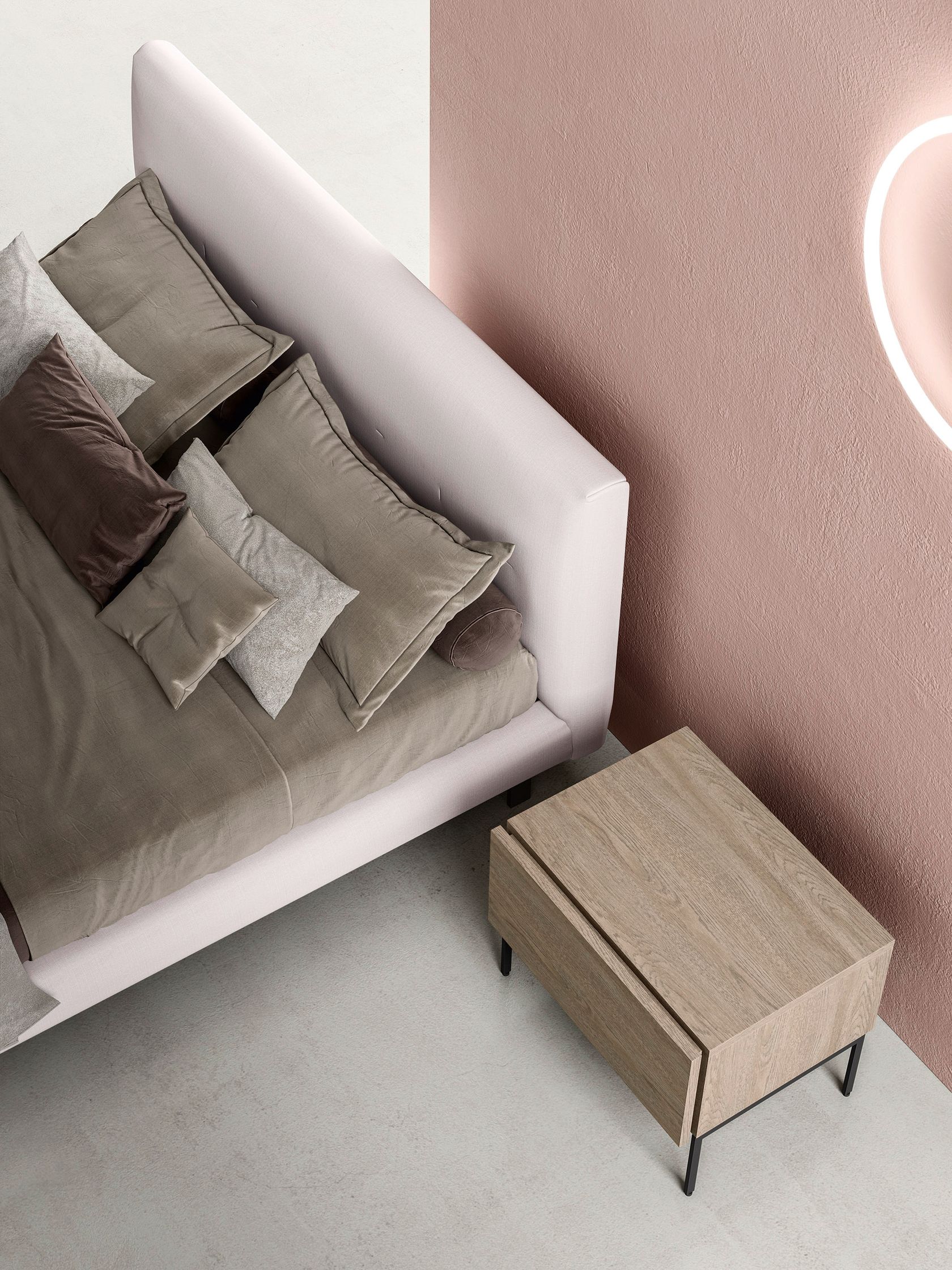 Upholstered double bed BLUNT By Zalf design Roberto Gobbo