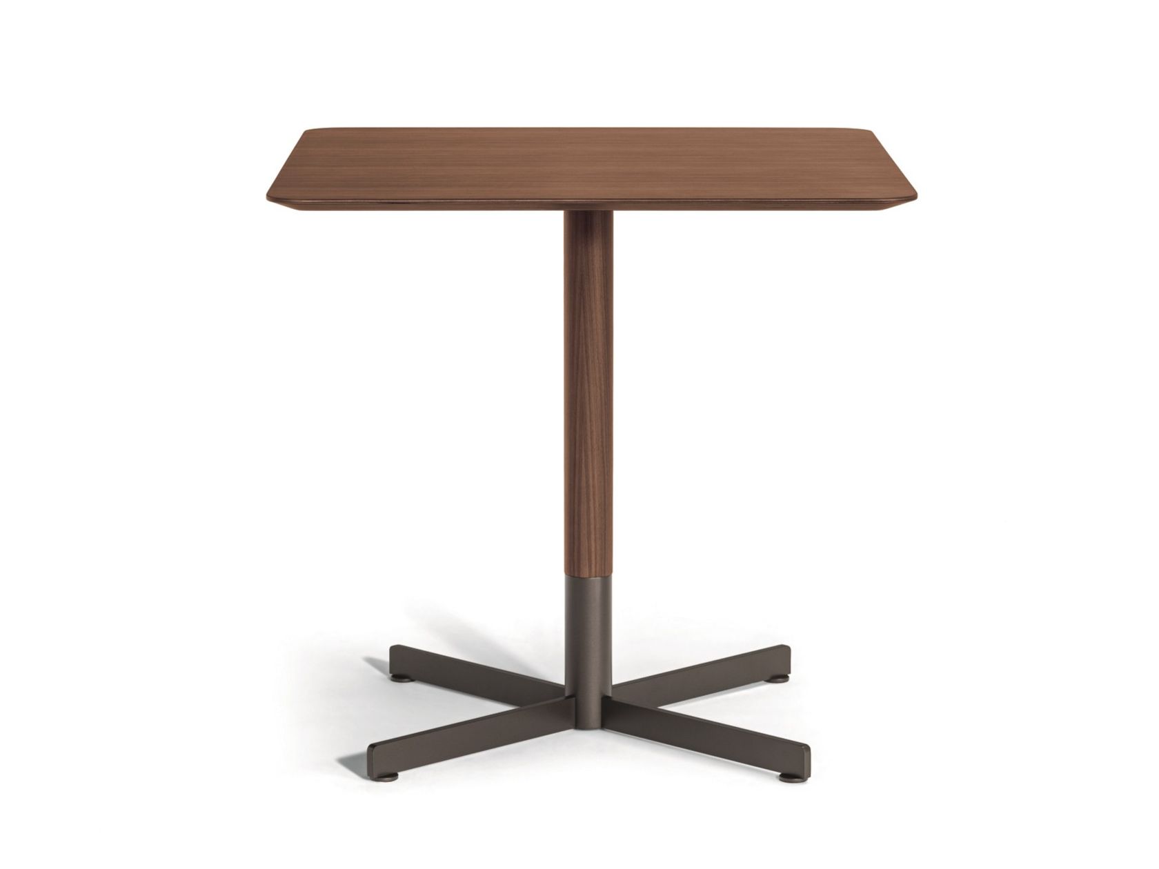 BOB BISTROT Square walnut table with star base By Poltrona Frau ...