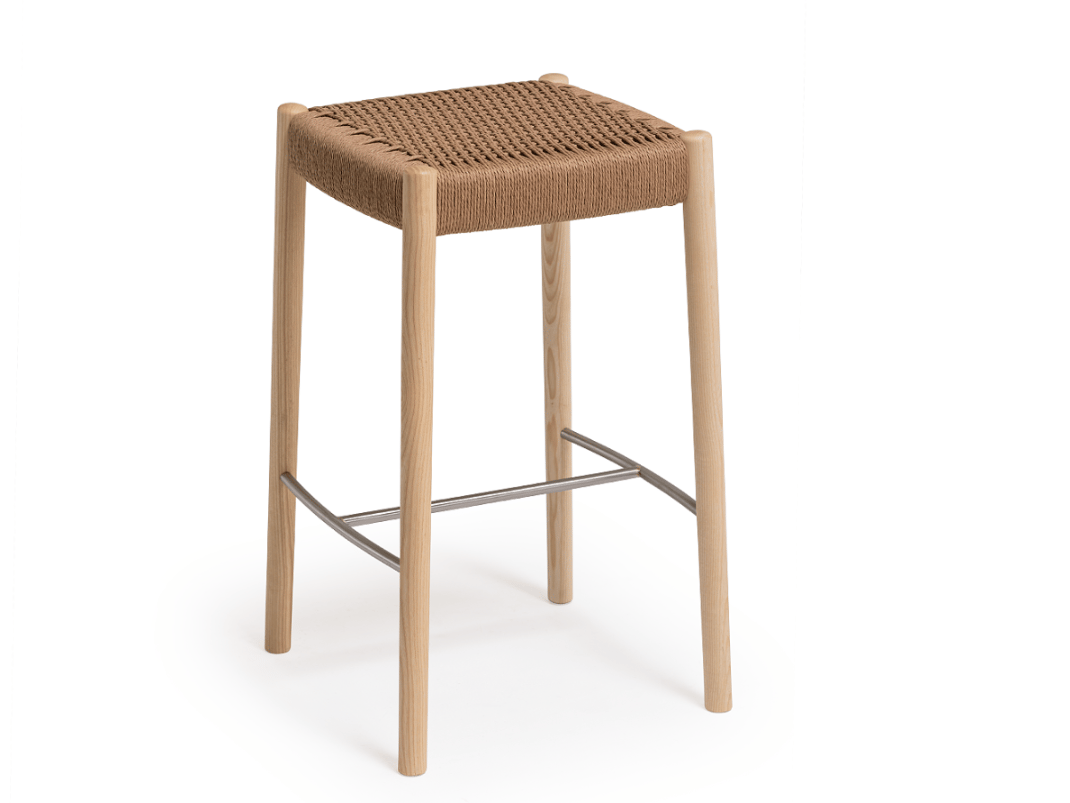 BOGART High wooden stool with footrest By Vergés | design Estudi Manel ...