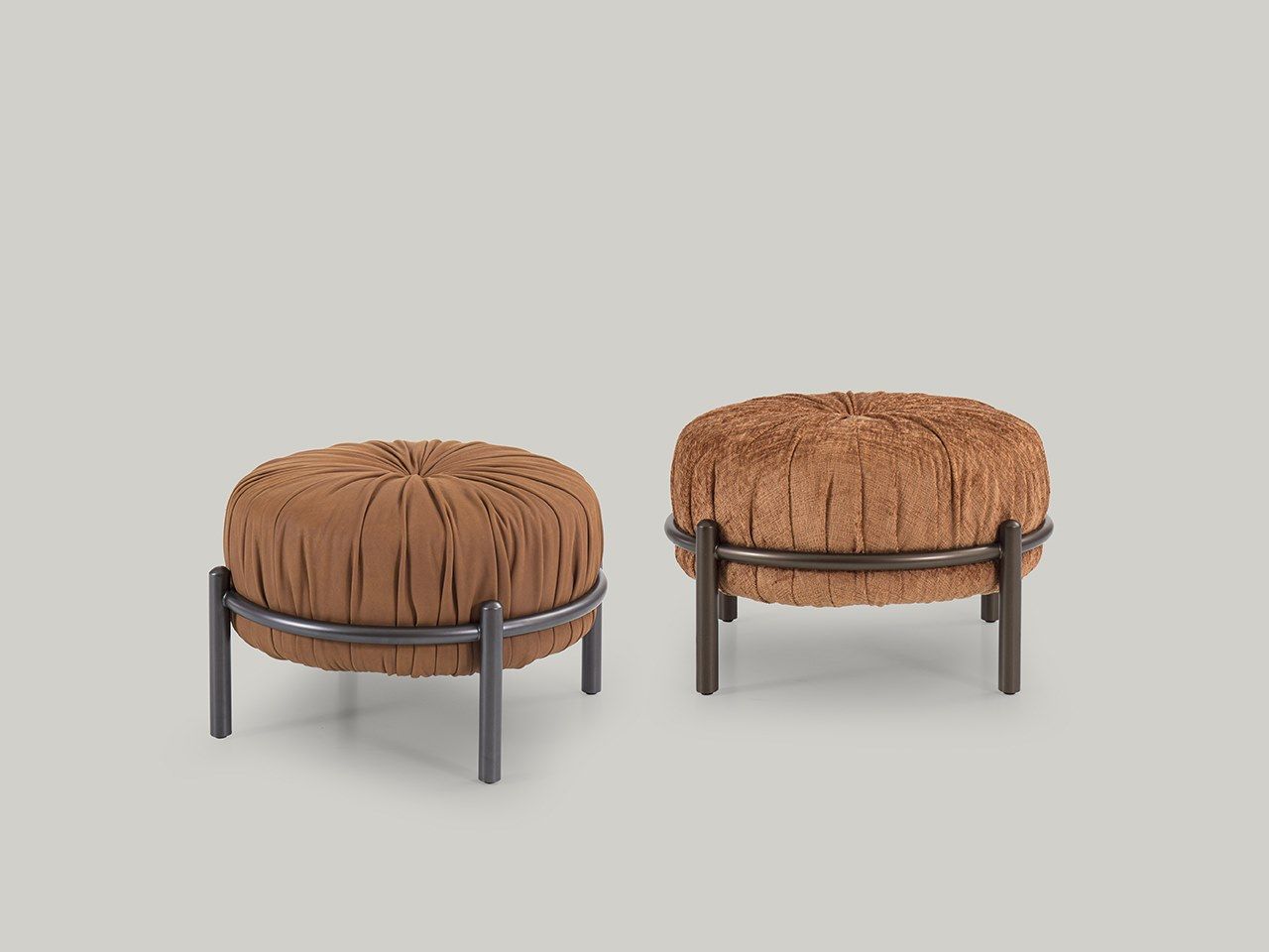 BONBON | Fabric pouf Upholstered round fabric pouf By Borzalino ...