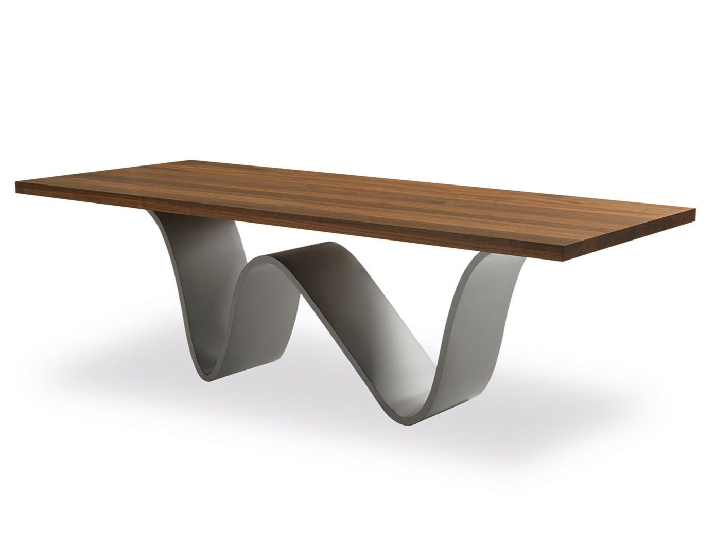 BREE E ONDA Rectangular table with solid wood top and iron base By Riva ...