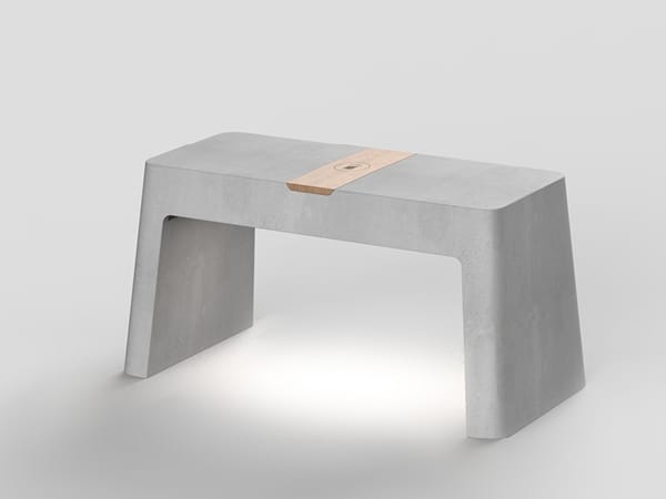 BRENTA Cement bench with Integrated Lighting By Neri | design Emo Design
