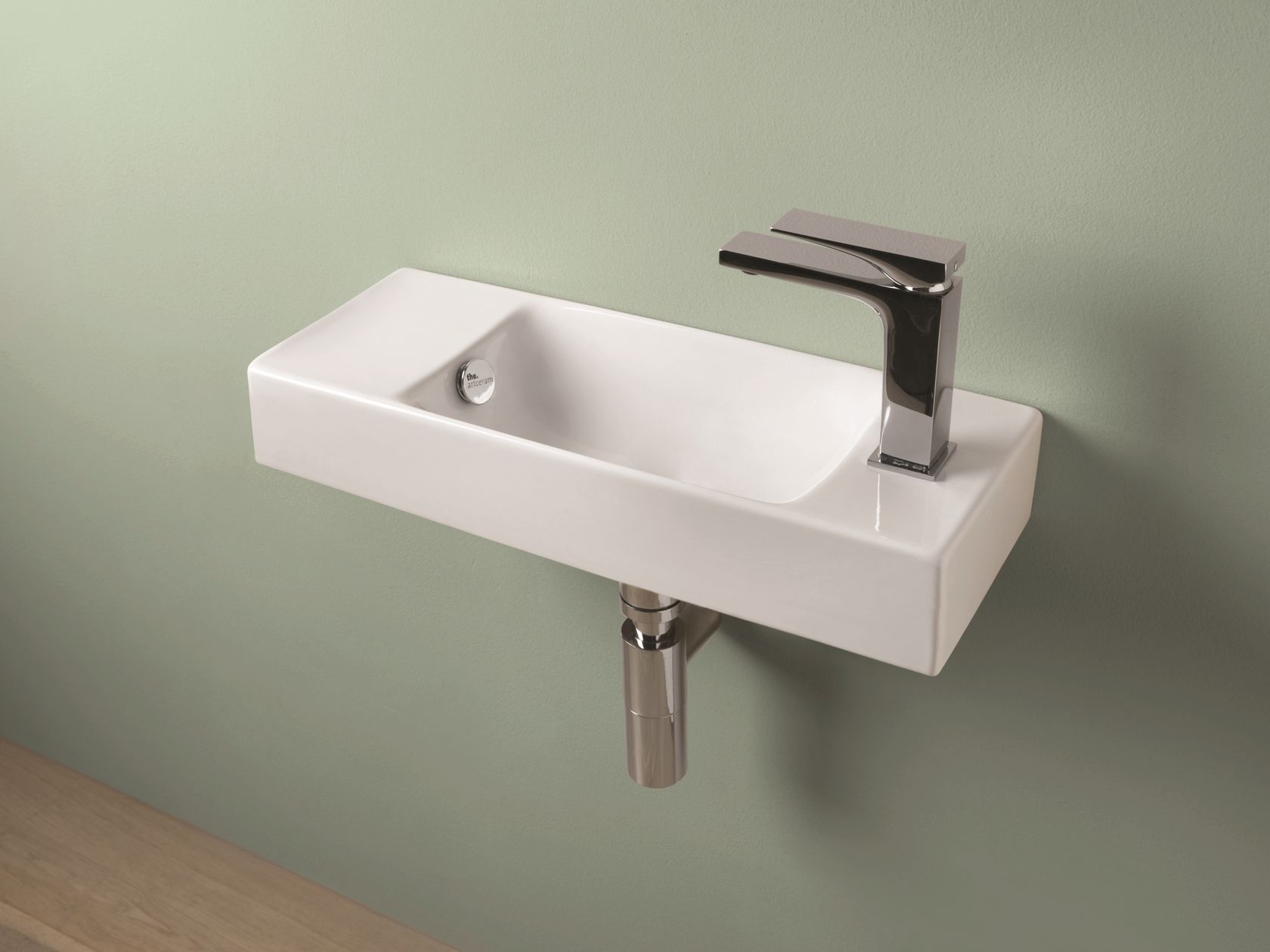 BRICK Rectangular wall-mounted ceramic handrinse basin By Artceram ...
