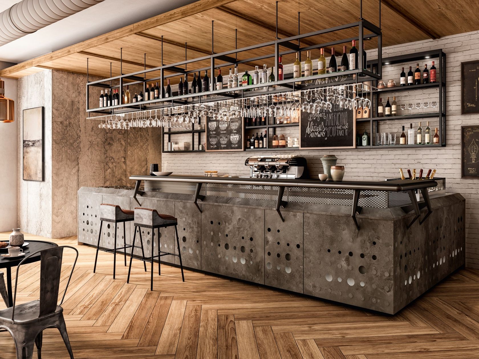 BRIDGE Bar counter wells with ice cream By Frigomeccanica