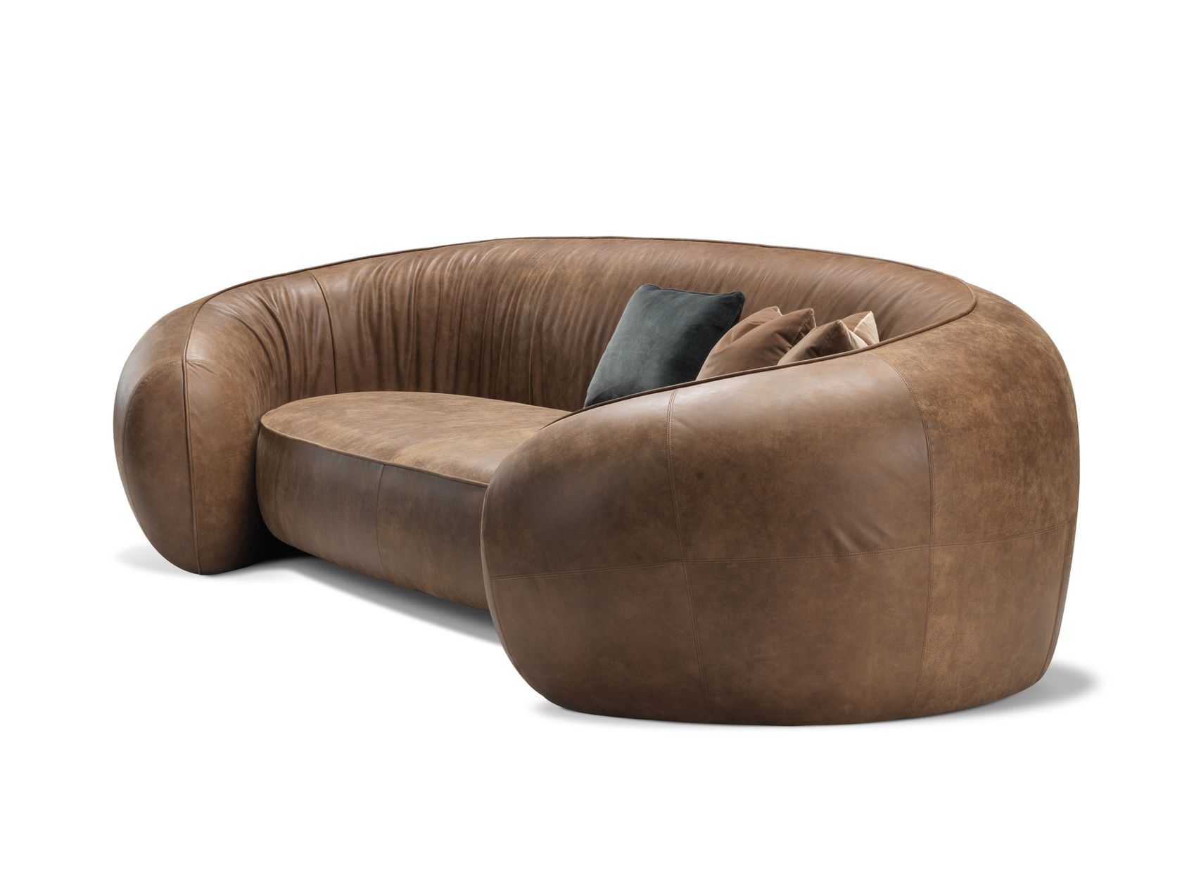 BRIDGE 3 seater curved leather sofa By GHIDINI1961 | design Stefano ...