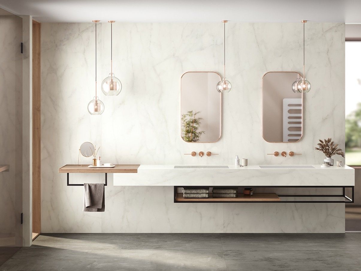 Porcelain stoneware wall tiles with marble effect CALACATTA DELICATO ...