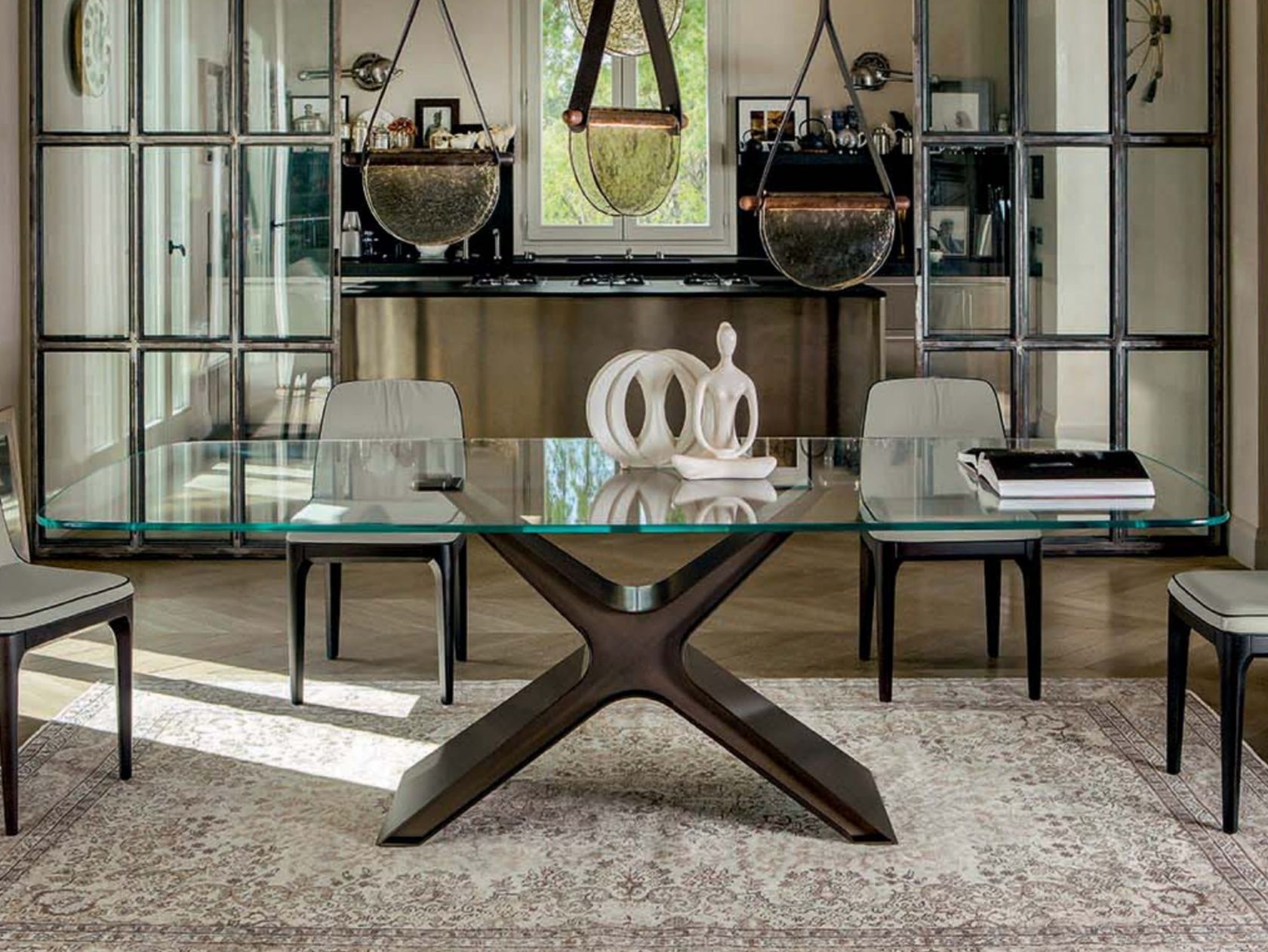 CALLIOPE XXL | Glass table By Tonin Casa design Angelo Tomaiuolo