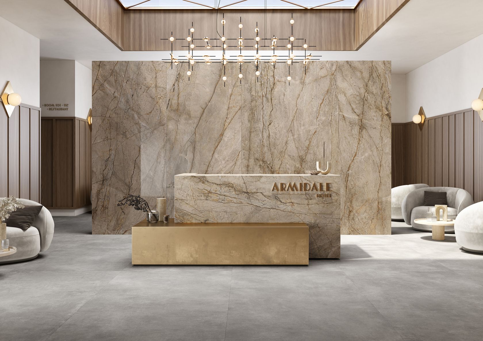 CANOVA LASTRE Porcelain stoneware wall/floor tiles with marble effect ...