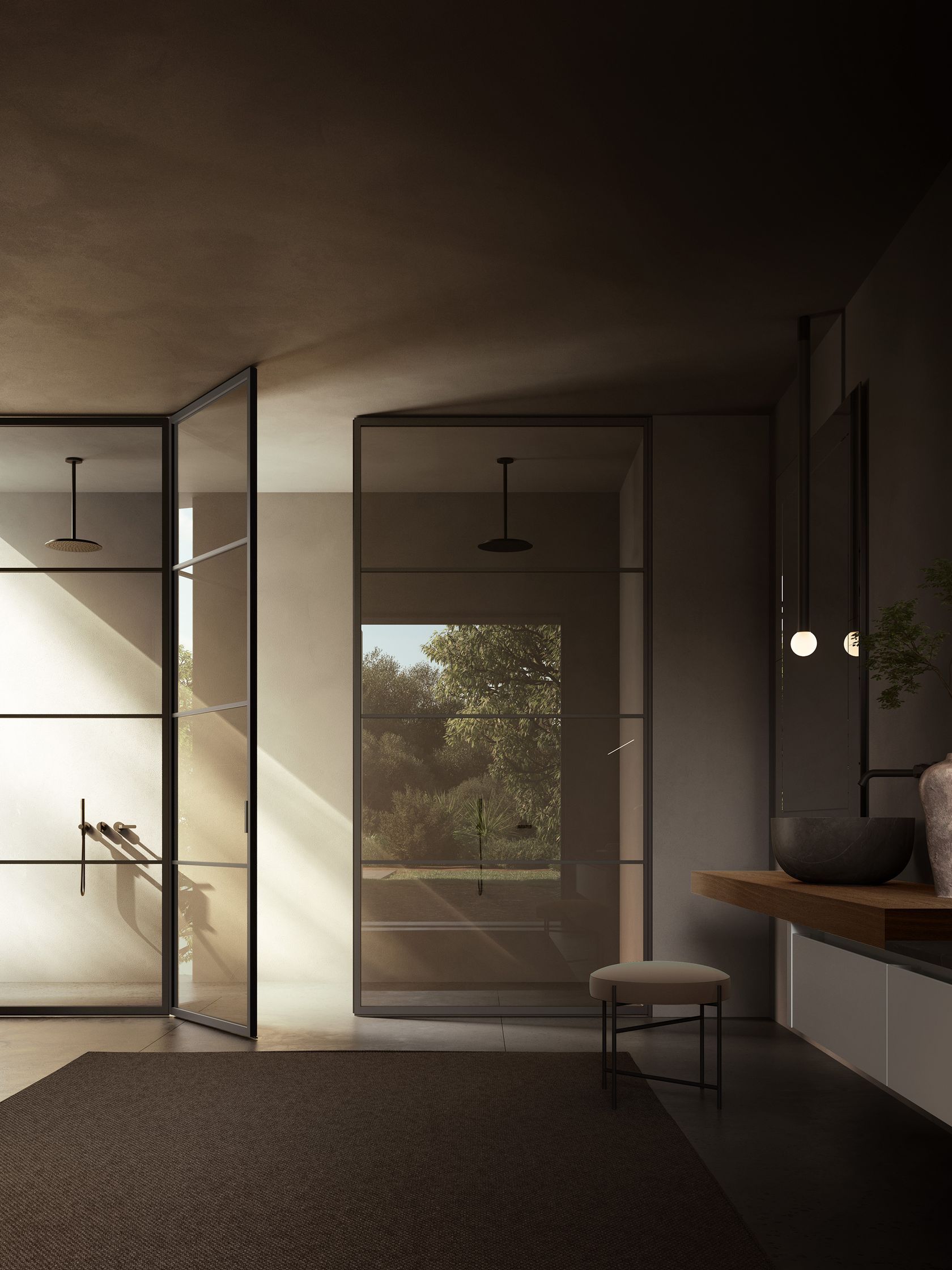 CASE 5.0 Rectangular glass shower cabin with hinged door By Boffi ...