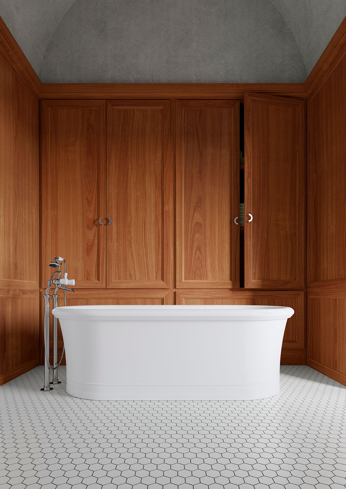 CELINE WHITE Baignoire ilôt ovale en White Tec Plus By Devon&Devon