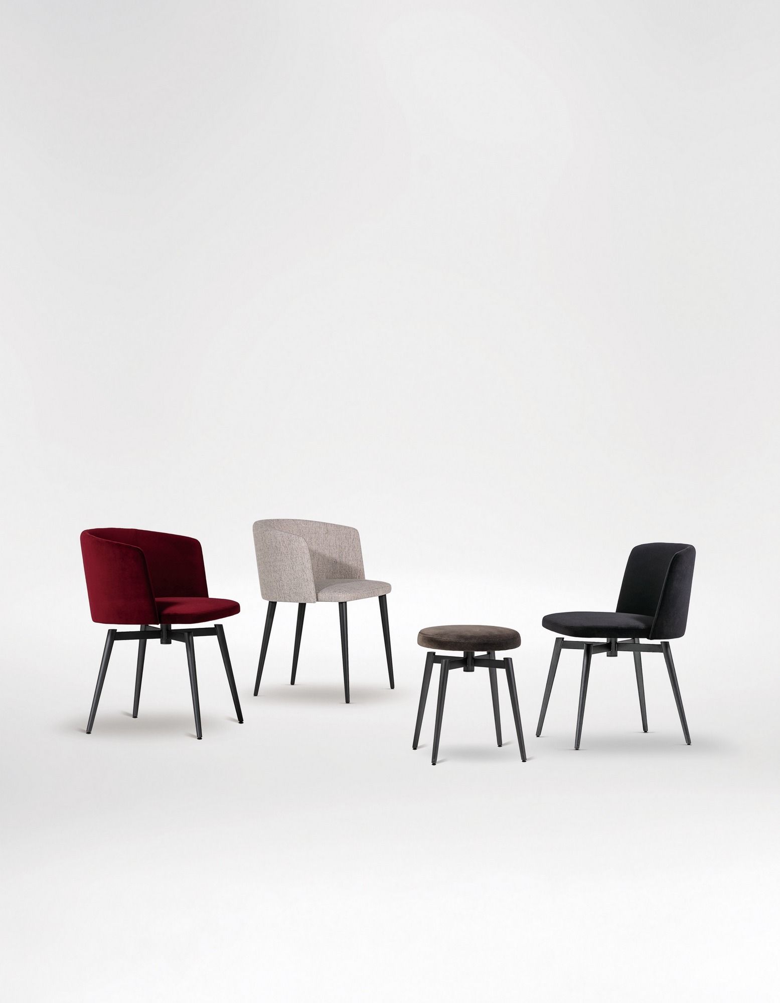 BALLET Upholstered fabric chair with armrests By CAMERICH