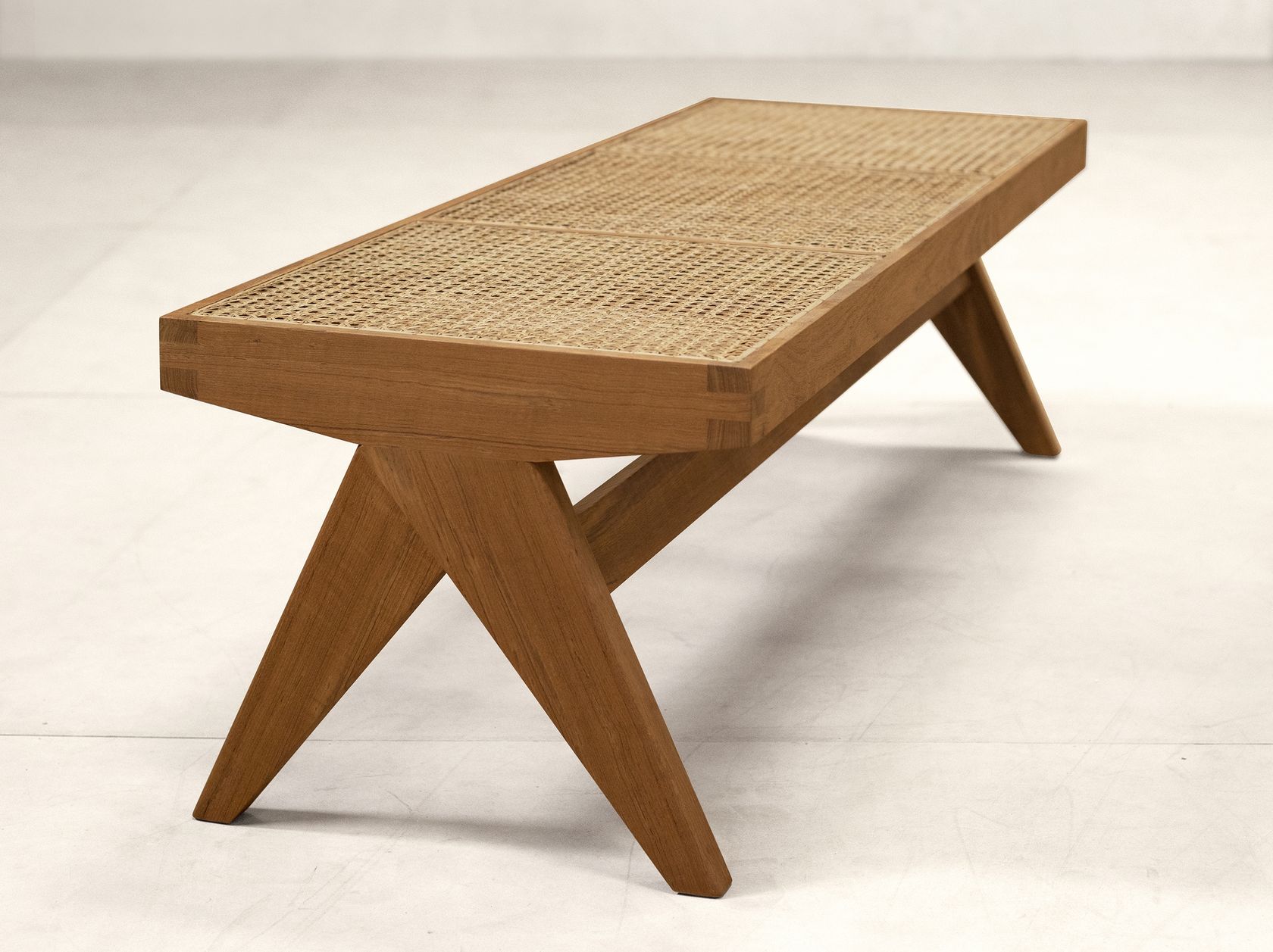 Natural cane bench TEAK & CANE BENCH Project Chandigarh Collection By ...