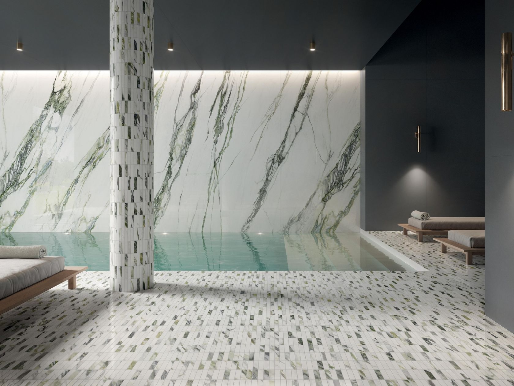 CHARM EXPERIENCE CALACATTA GREEN Porcelain stoneware wall/floor tiles ...