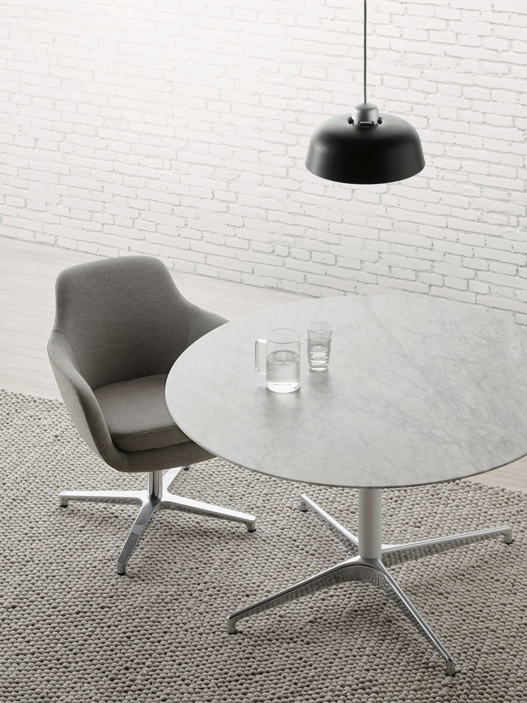 Round marble table with 4-star base CIVIC | Marble table Civic ...