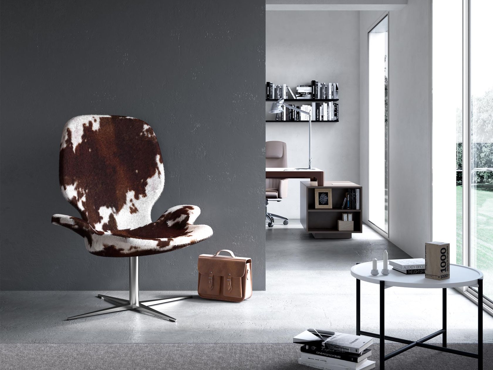 CLARKE | Cowhide armchair By ESTEL GROUP design Von Robinson