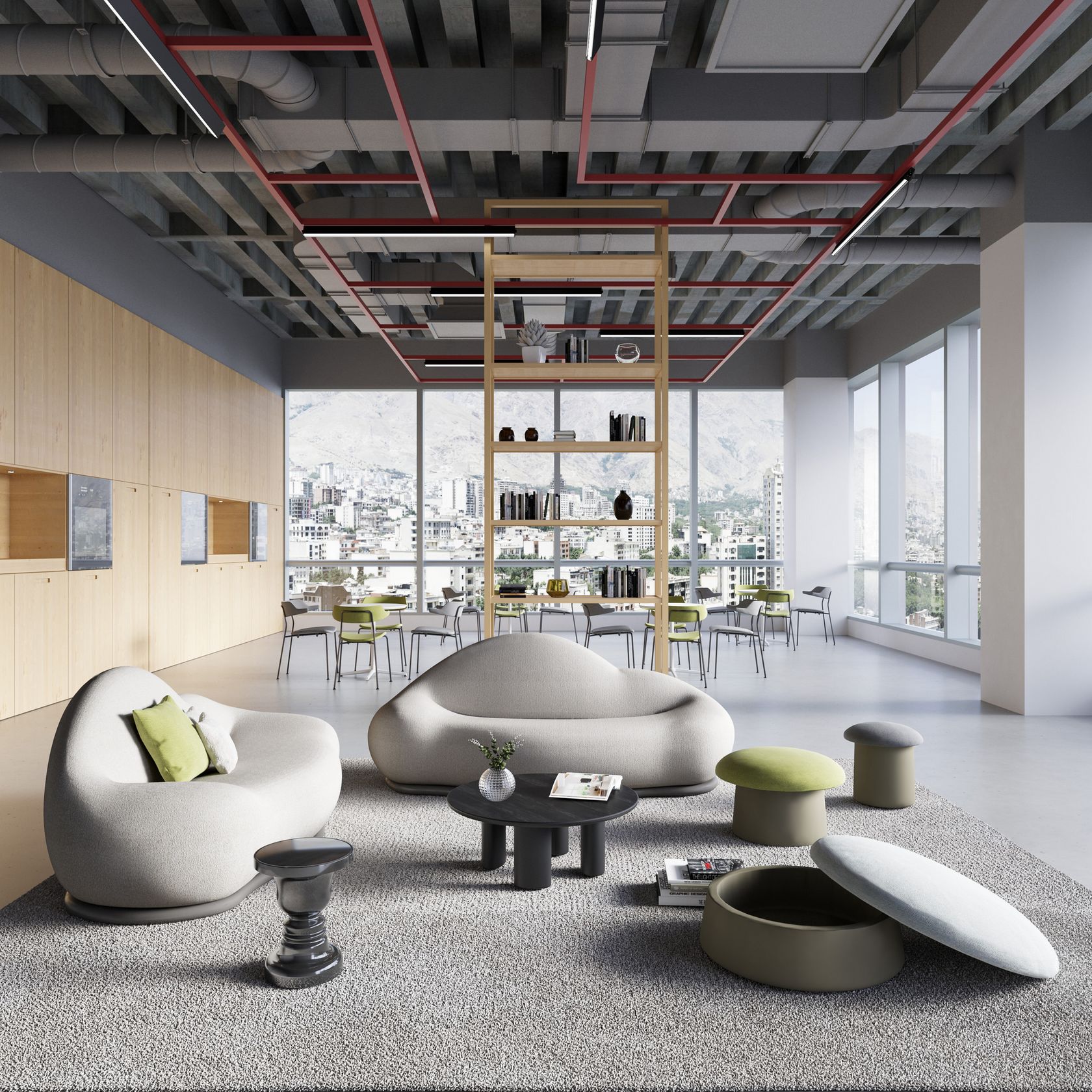 Curved 2 seater fabric sofa CLOUD Cloud Collection By grado design