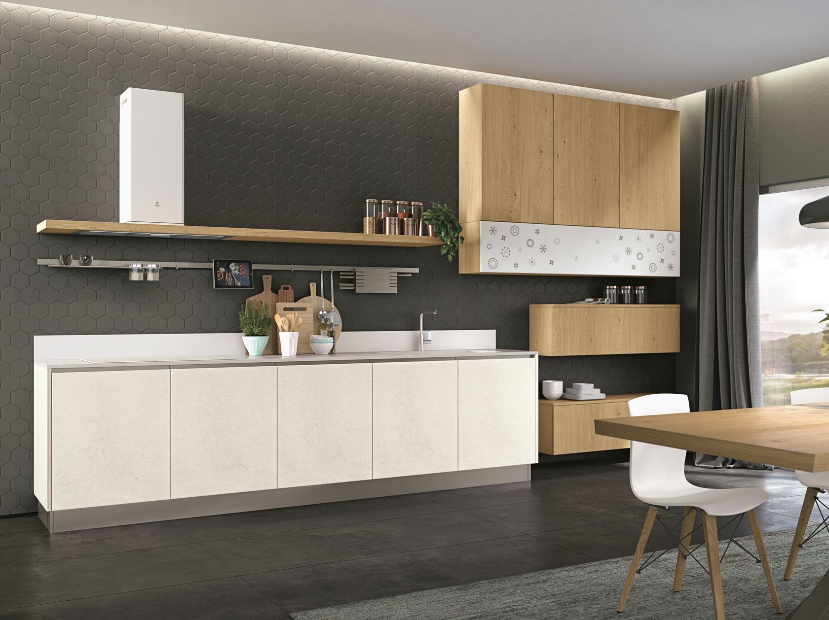 CLOVER BRIDGE 2 Wood veneer fitted kitchen By Cucine Lube | design ...