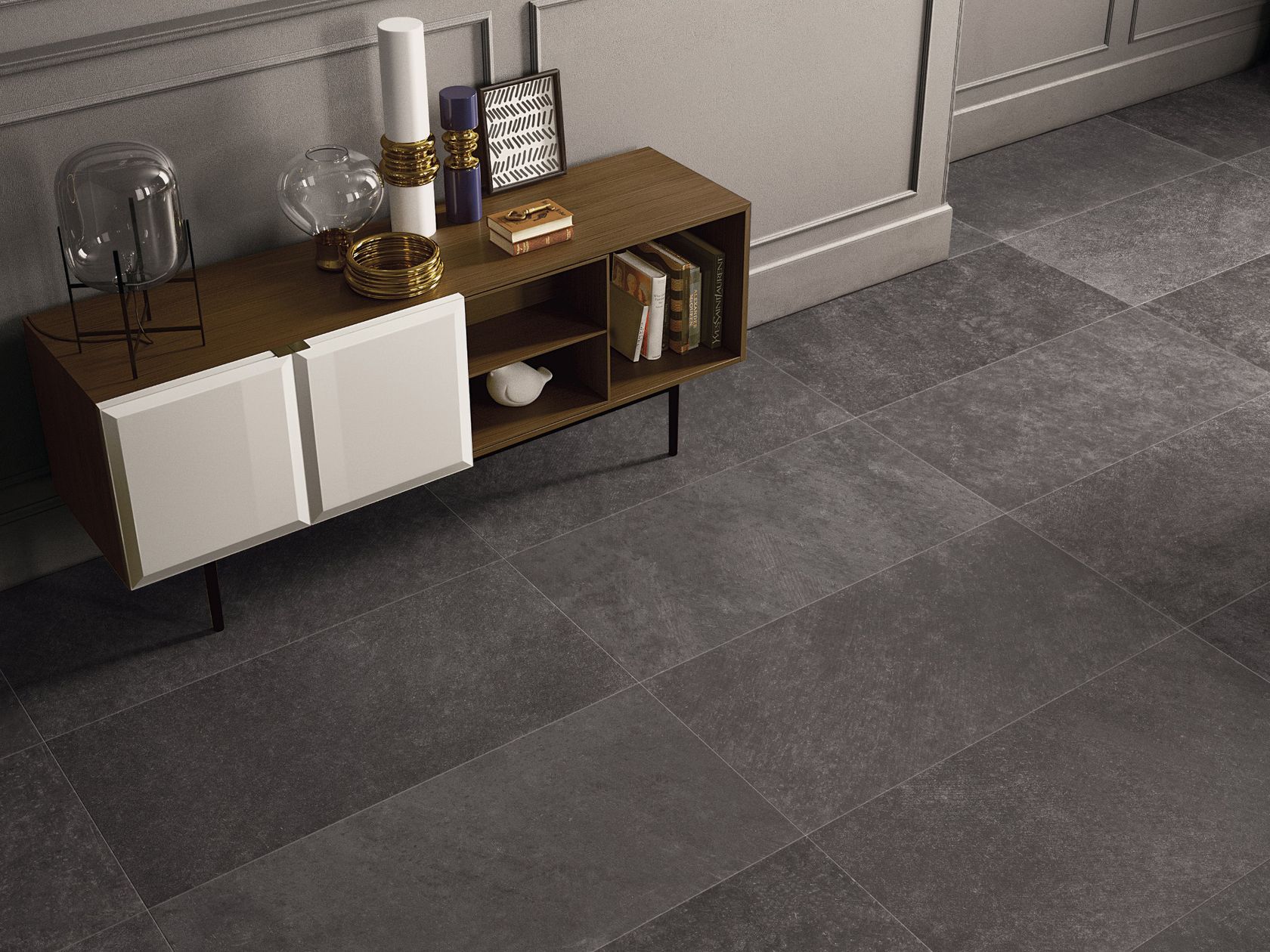 Indoor porcelain stoneware wall/floor tiles CODE ANTHRACITE Code ...