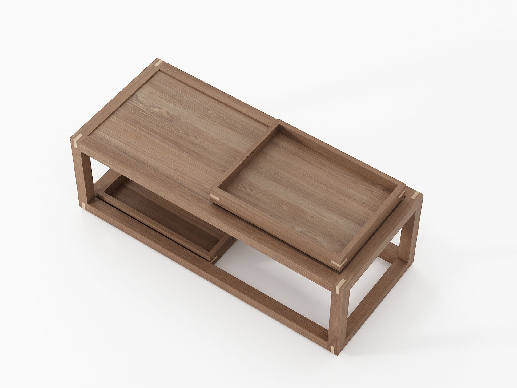 UP & DOWN III | Coffee table Rectangular wooden coffee table with tray ...