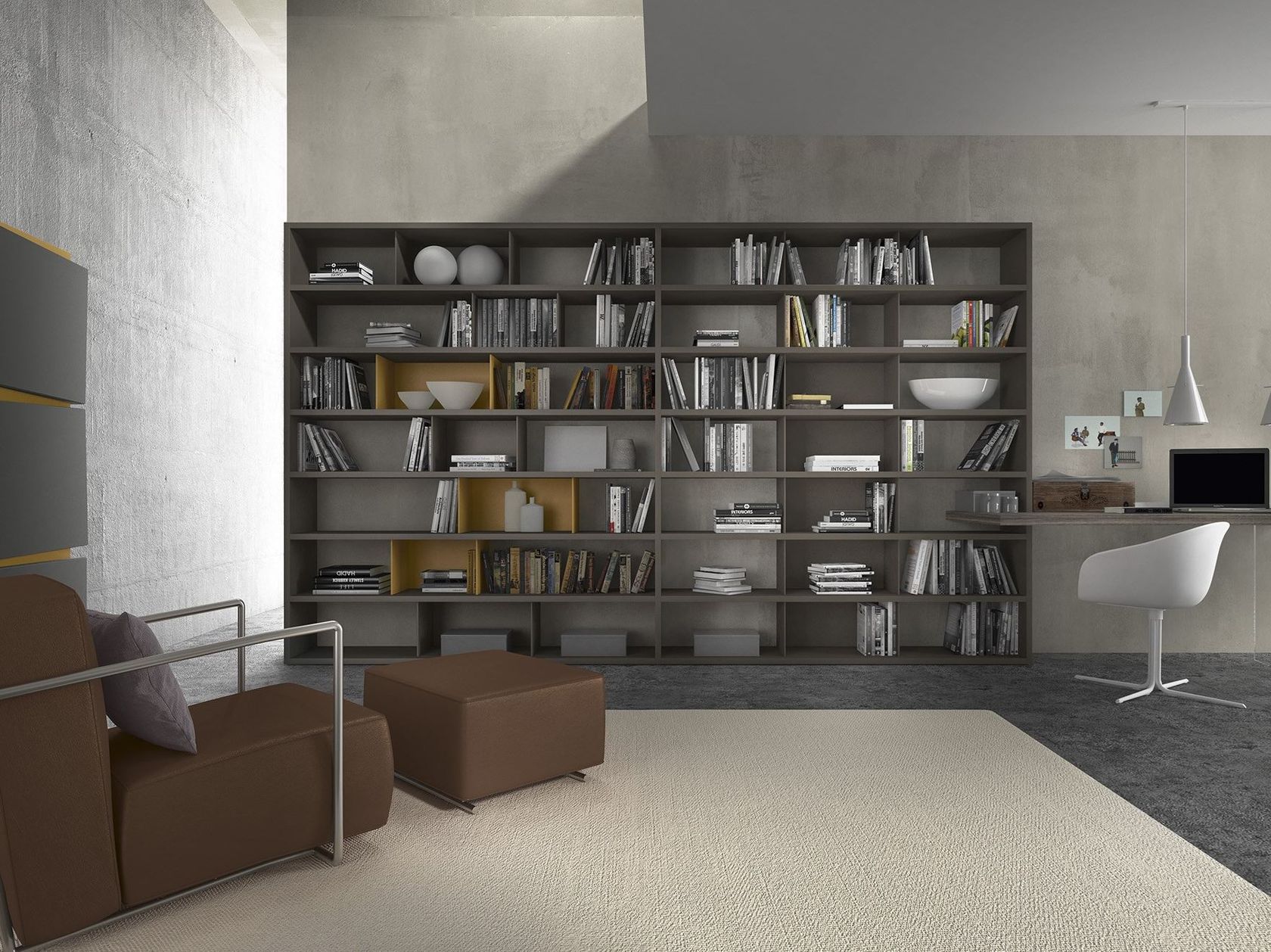 Sectional modular wooden bookcase Pari & Dispari - 351 By Presotto ...