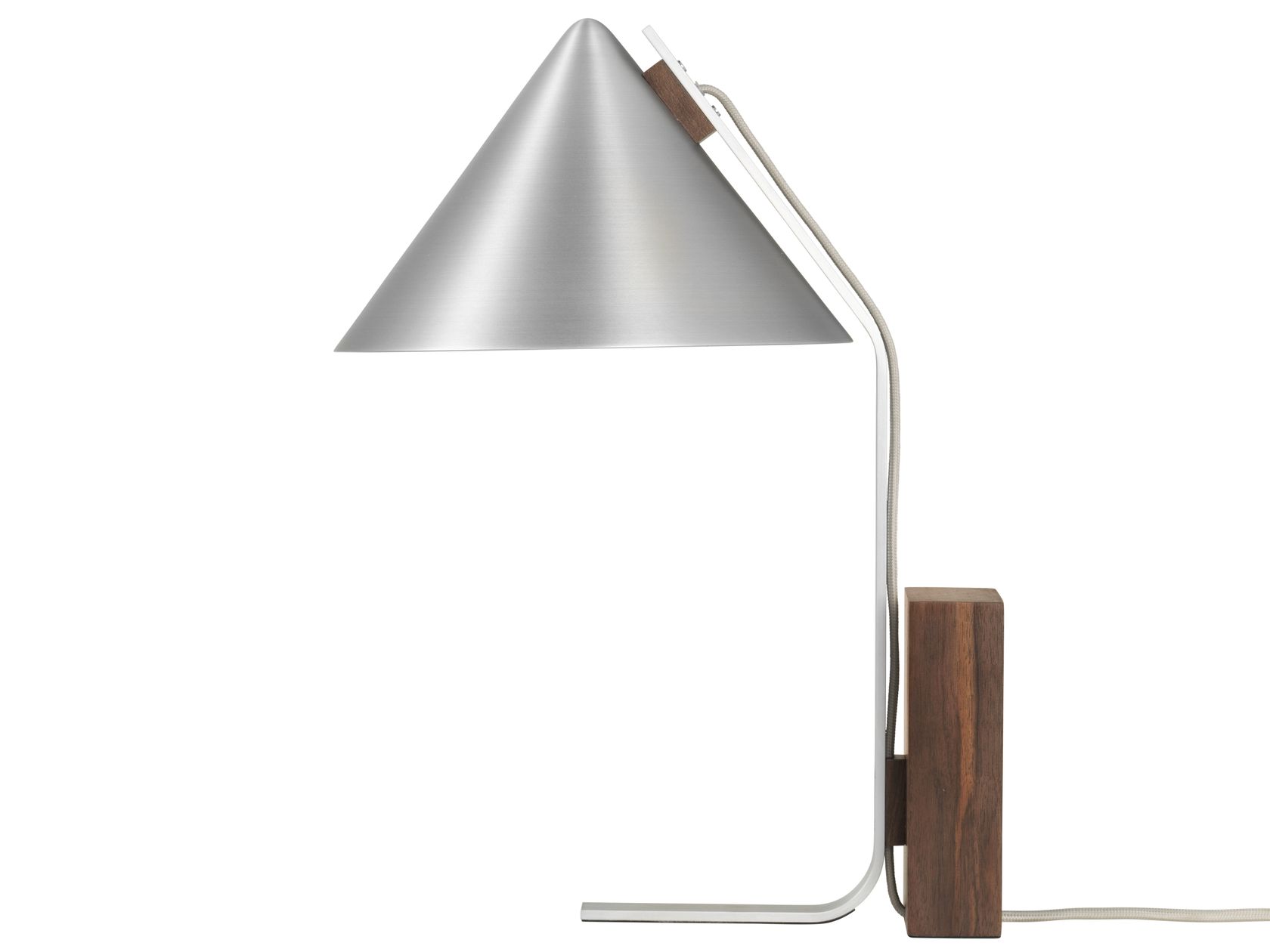 CONE Aluminium and wood table lamp By Kristina Dam Studio