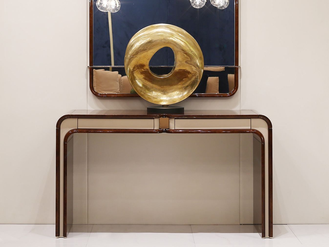 MADISON Rectangular wooden console table with drawers By Turri