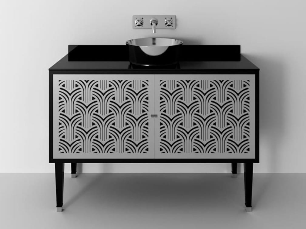 Vanity units, with BIM/CAD | Modern, wall-mounted, with doors and ...