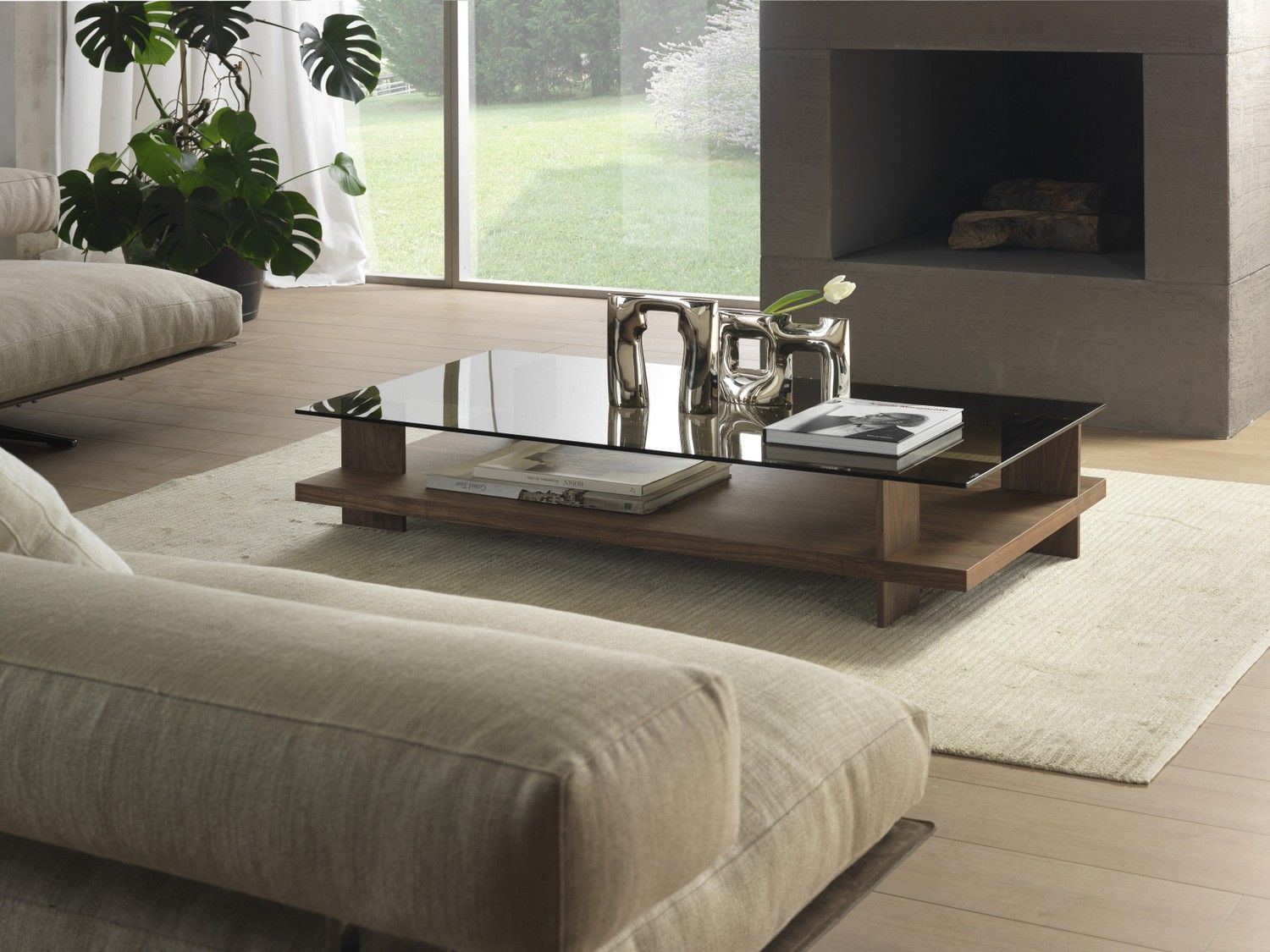 CORALLO | Coffee table with storage space Low rectangular coffee table ...