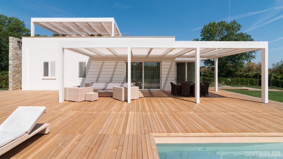 COVER PLAIN | Wall-mounted pergola By STUDIO 66
