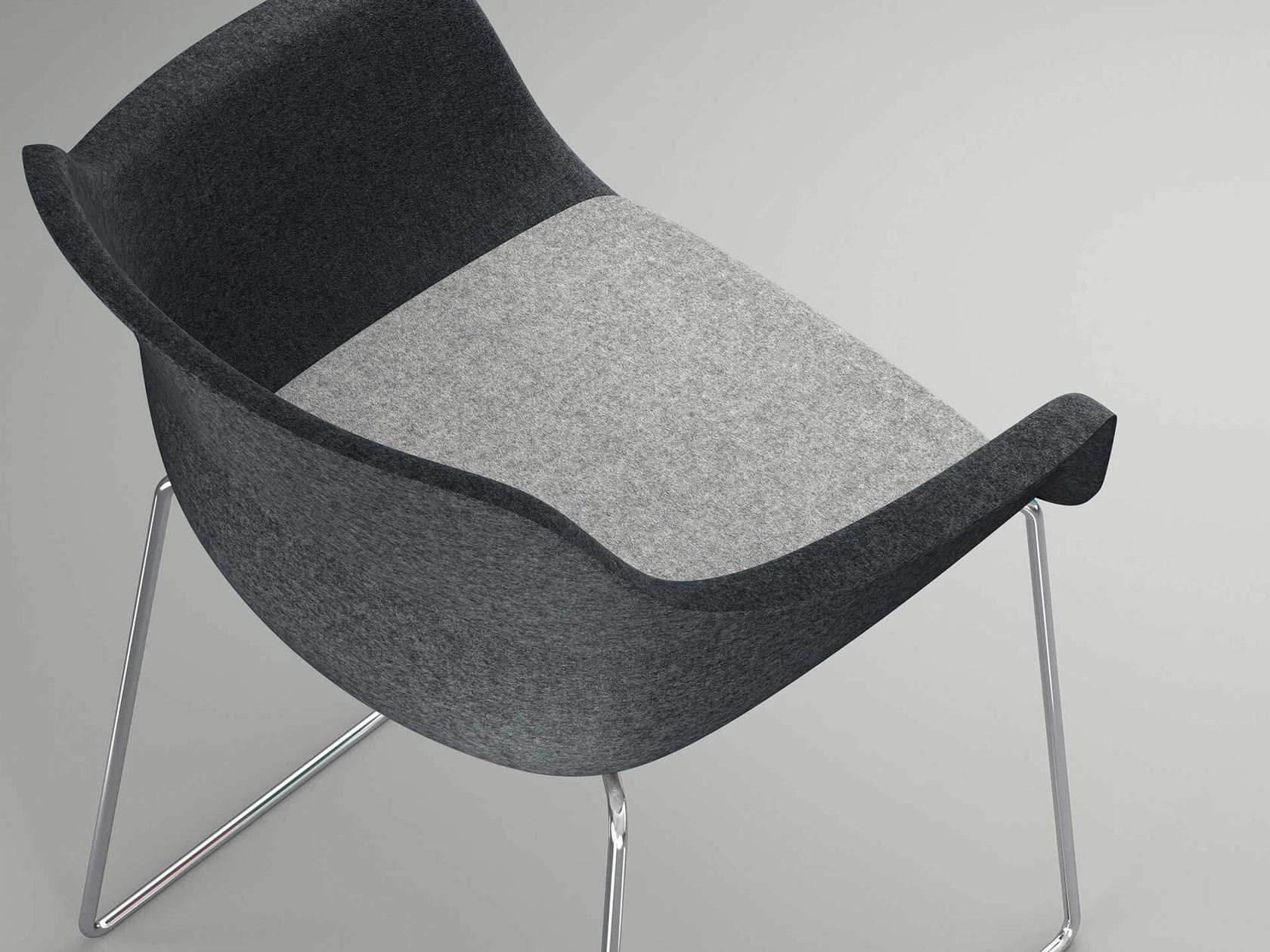 CRONA FELT | Sled base chair Crona Collection By Brunner design ...