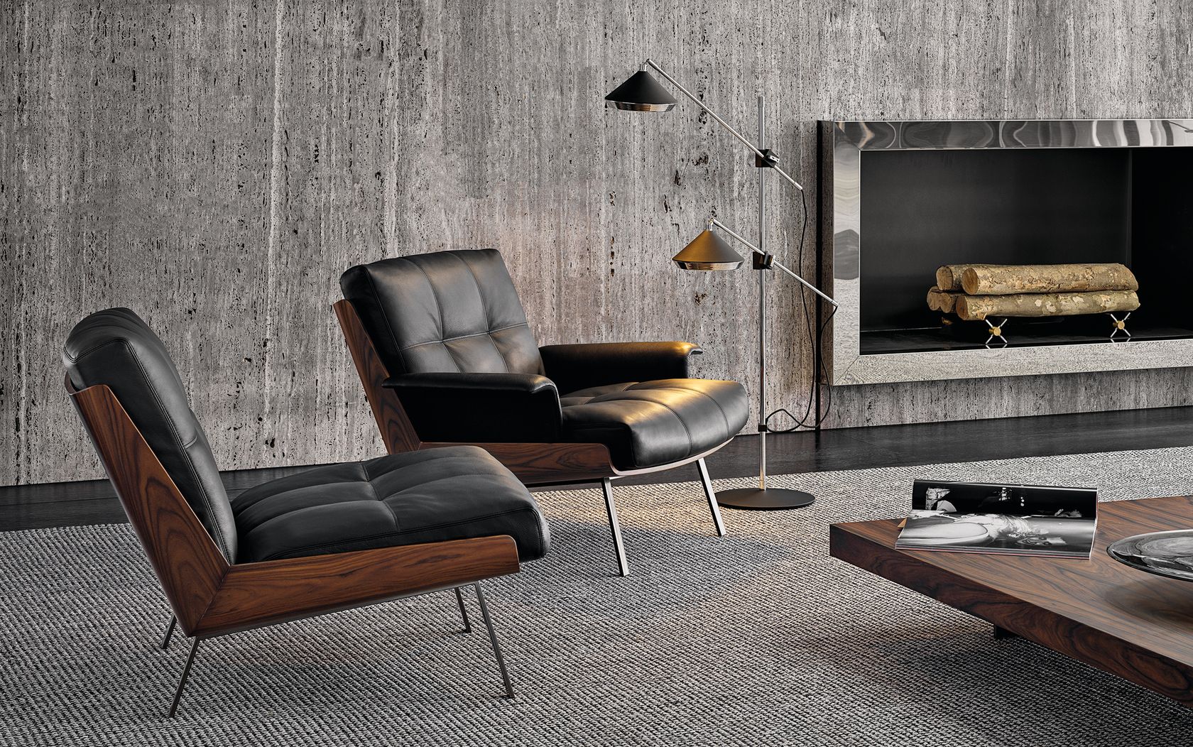 DAIKI Leather armchair with armrests By Minotti | design Marcio Kogan ...
