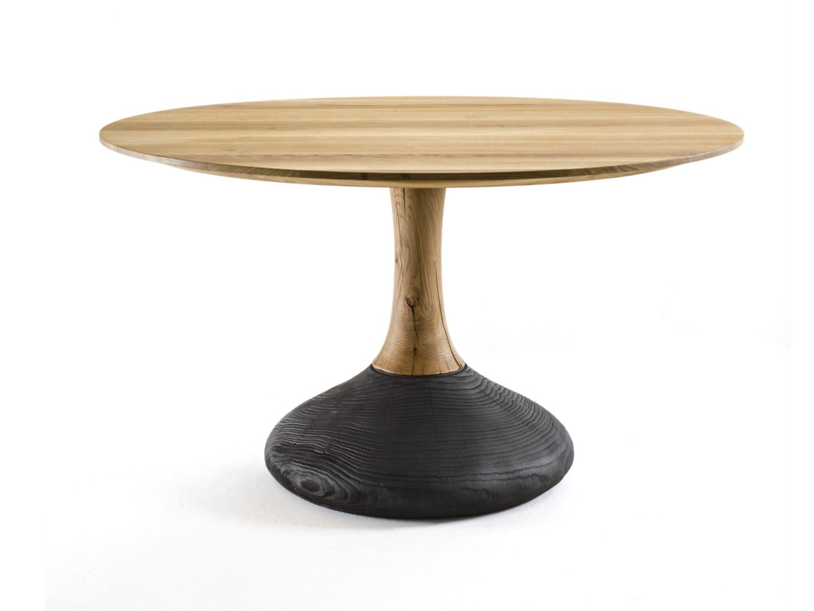 DECANT Round dining table in oak and cedar solid wood By Riva 1920 ...