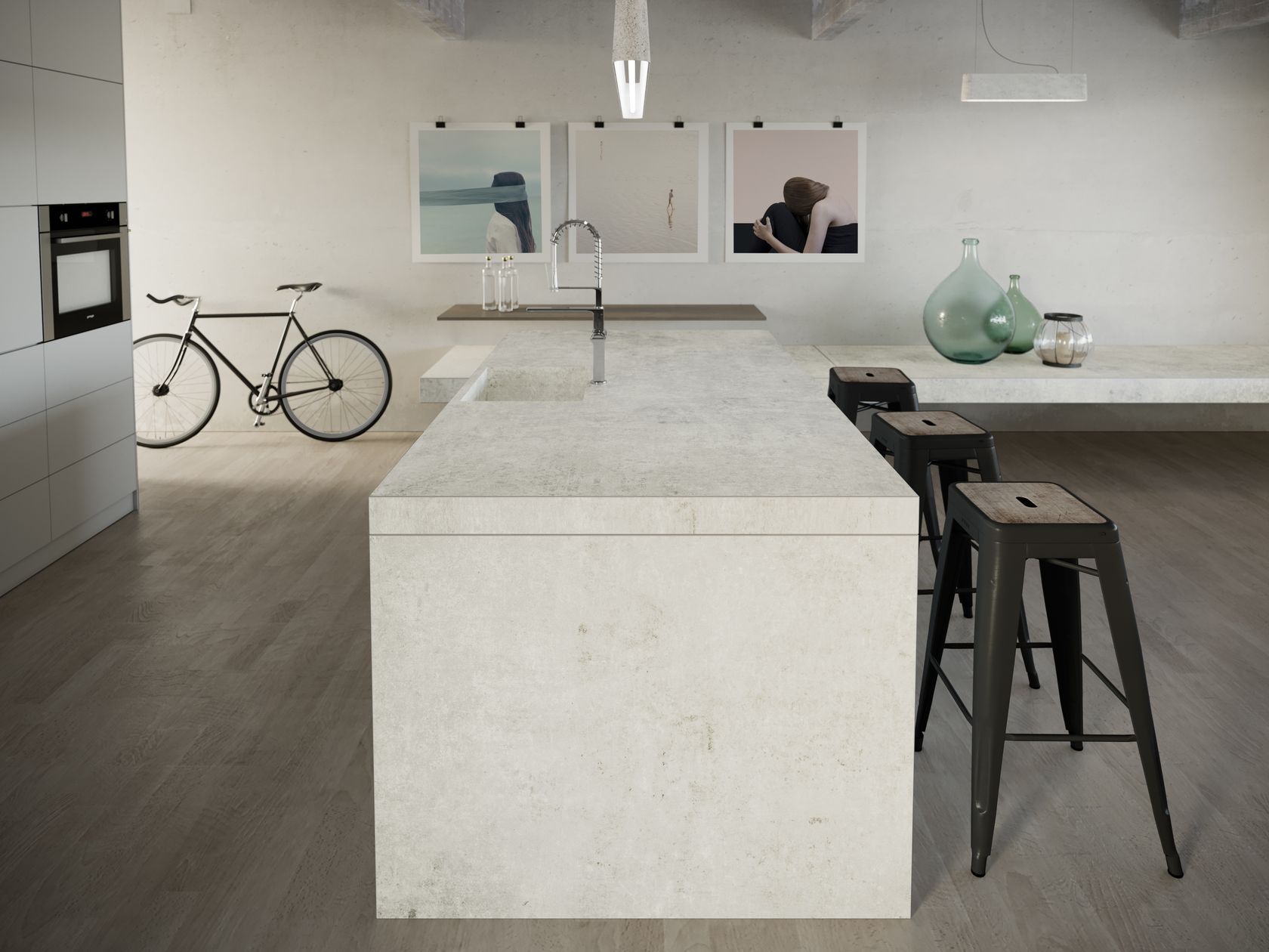 DEKTON® INDUSTRIAL Rivestimento per mobili effetto cemento By Cosentino | design Daniel Germani