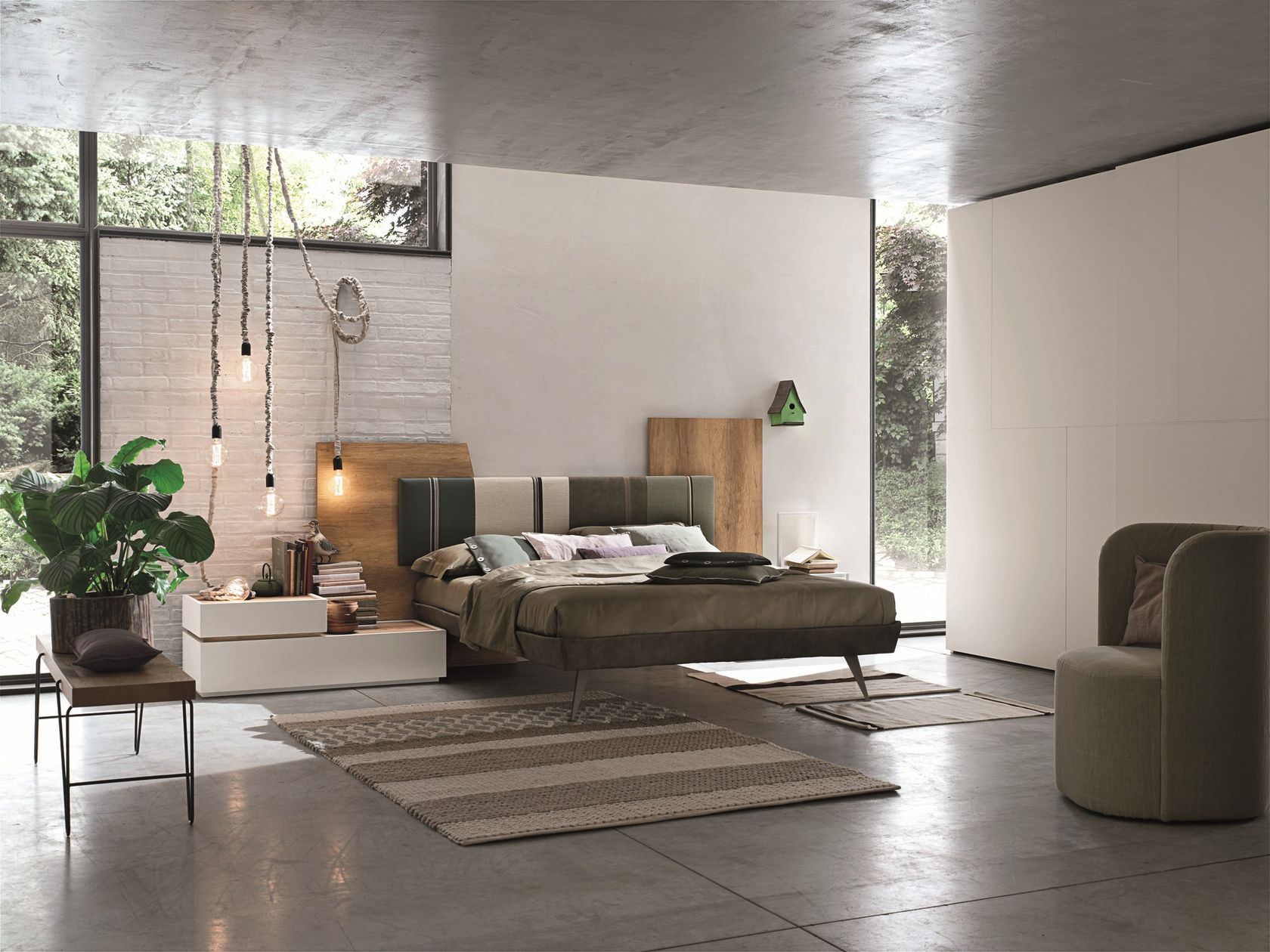DIAGONAL | Bed with upholstered headboard Diagonal Collection By Gruppo ...