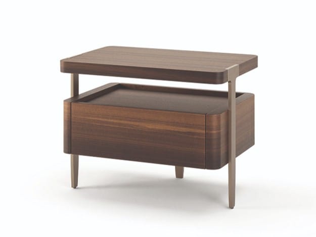DOMUS Rectangular wooden bedside table with drawers By Turri | design ...