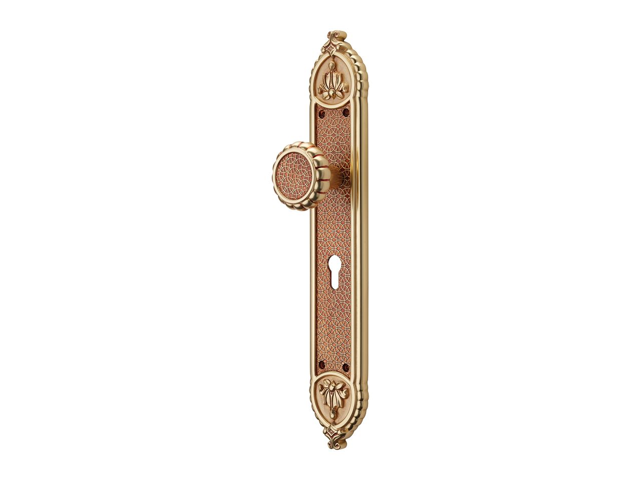 AISHA Brass door knob on back plate By LINEA CALI'