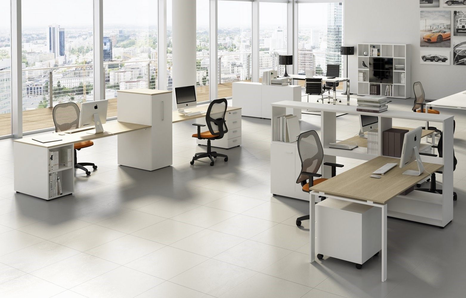 DORIA Rectangular multiple wooden office desk By CUF Milano