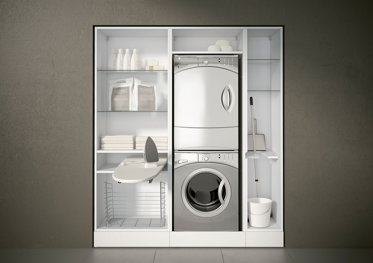 DOUBLE 09 Laundry room cabinet for washing machine By BMT