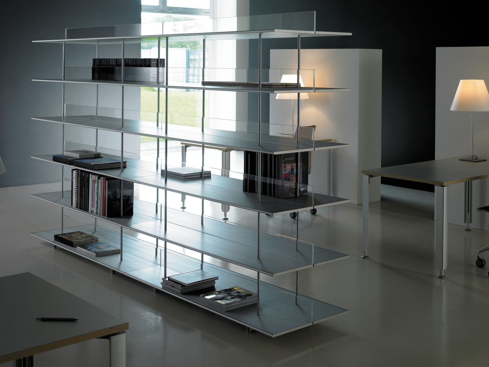 ZUMM Open double-sided extruded aluminium bookcase By Sellex | design ...