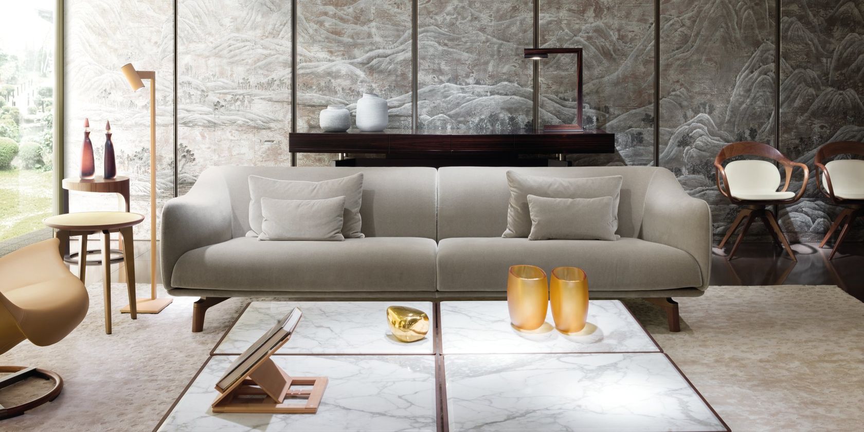 DRIVE Sectional fabric sofa By Giorgetti | design Carlo Colombo