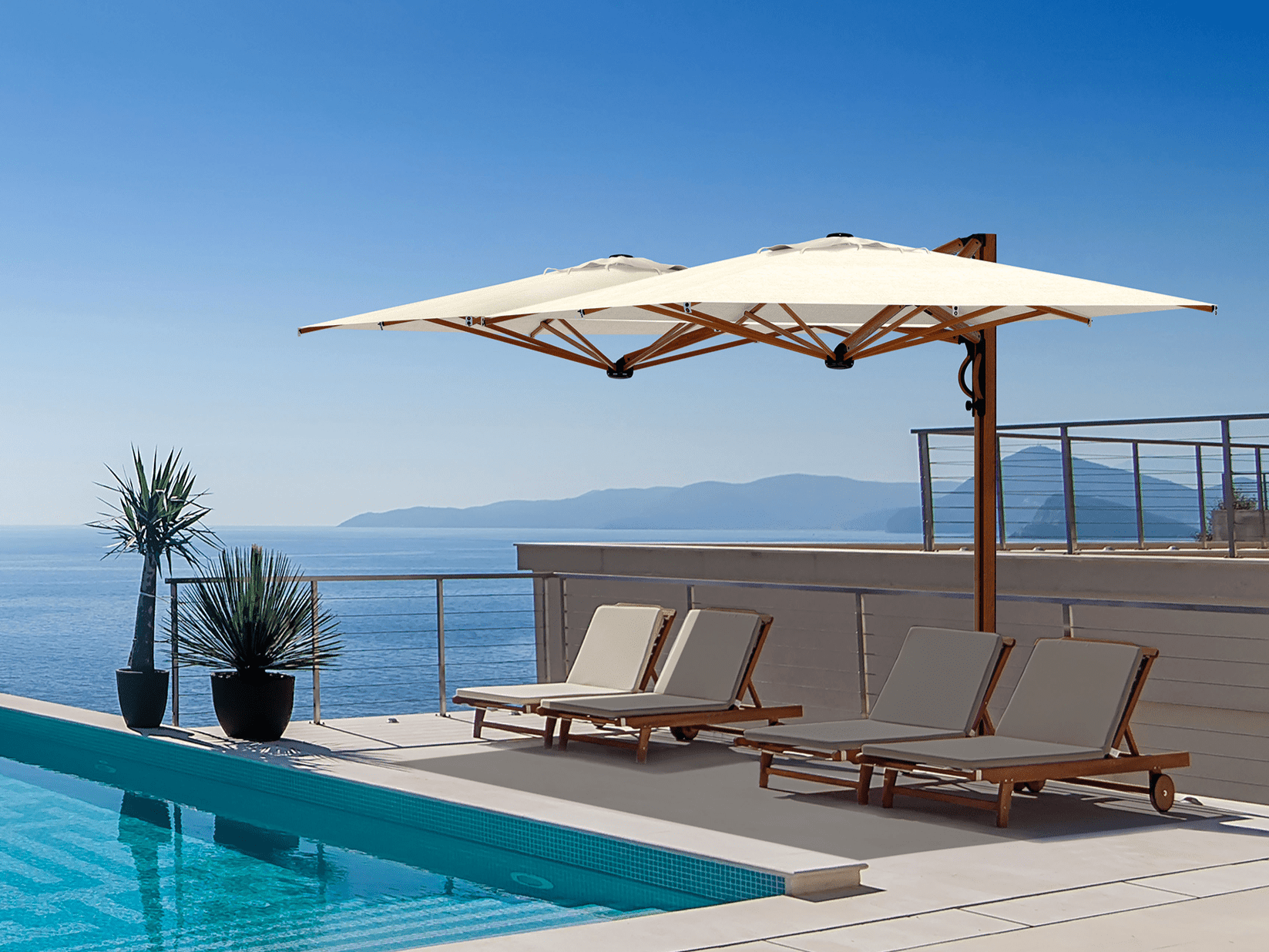 DUAL-T TIMBER ombrellone By Scolaro Parasol