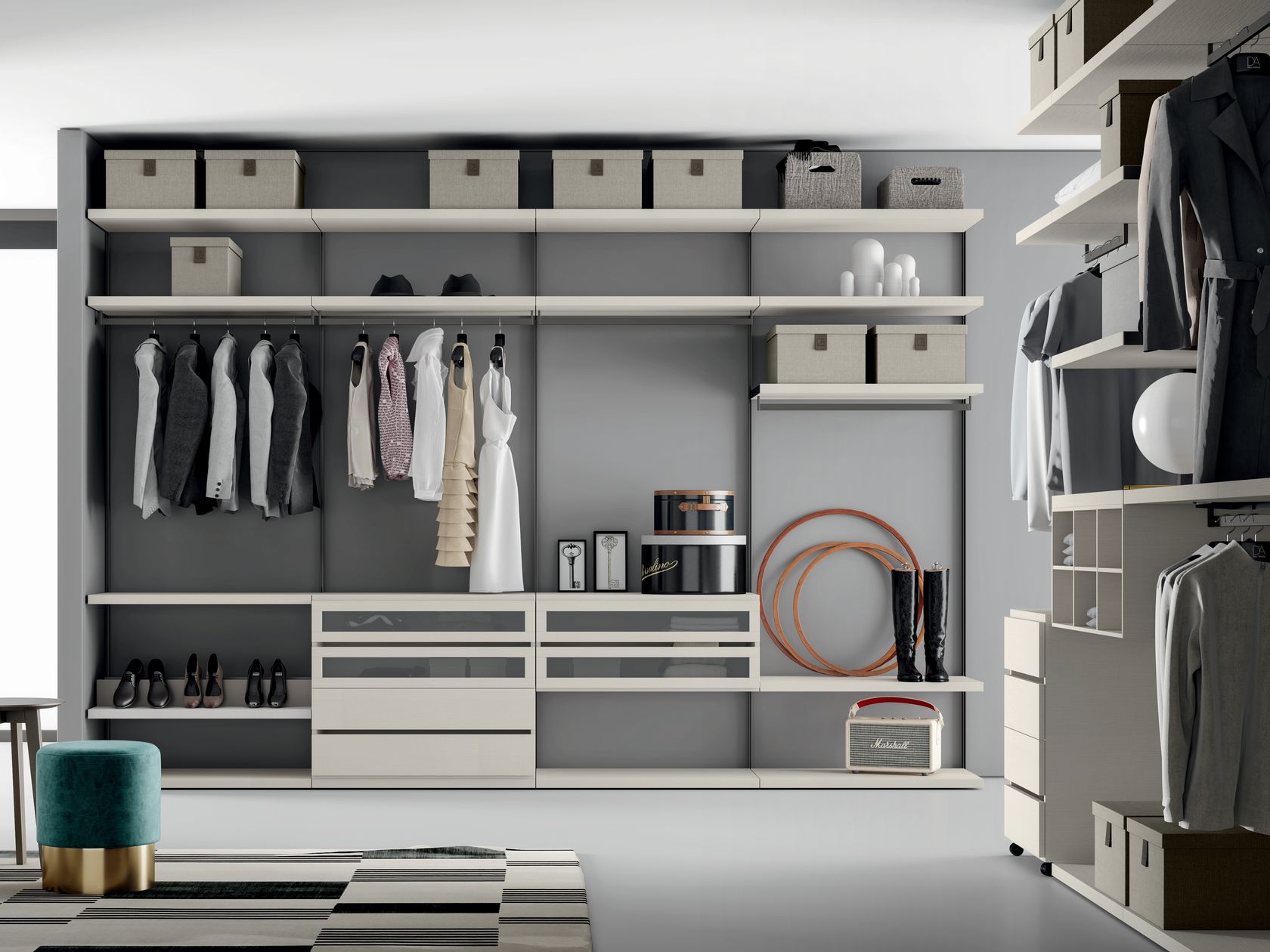 Custom melamine-faced chipboard walk-in wardrobe EASY PROJECT UP 01 ...