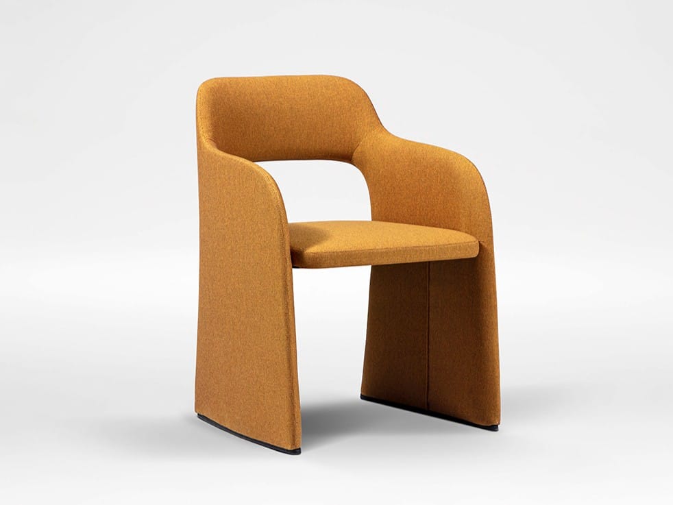 ECHO Sled base upholstered fabric chair By CAMERICH