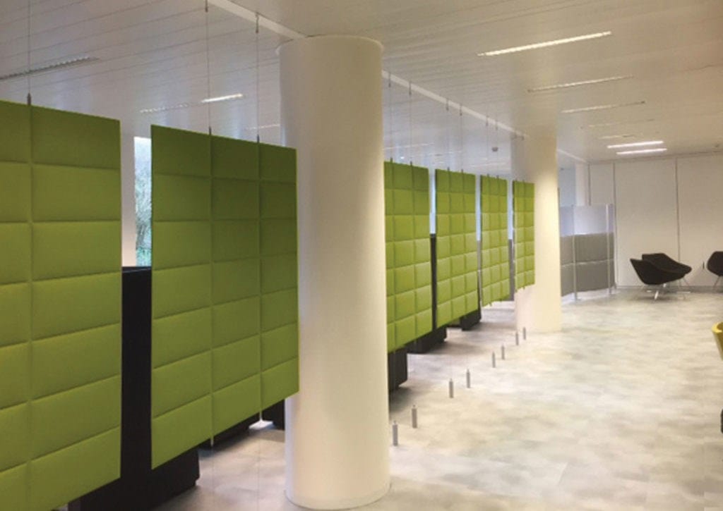 Polyester fibre acoustic baffles ECODESK BAFFLE XL ECOrange Collection ...