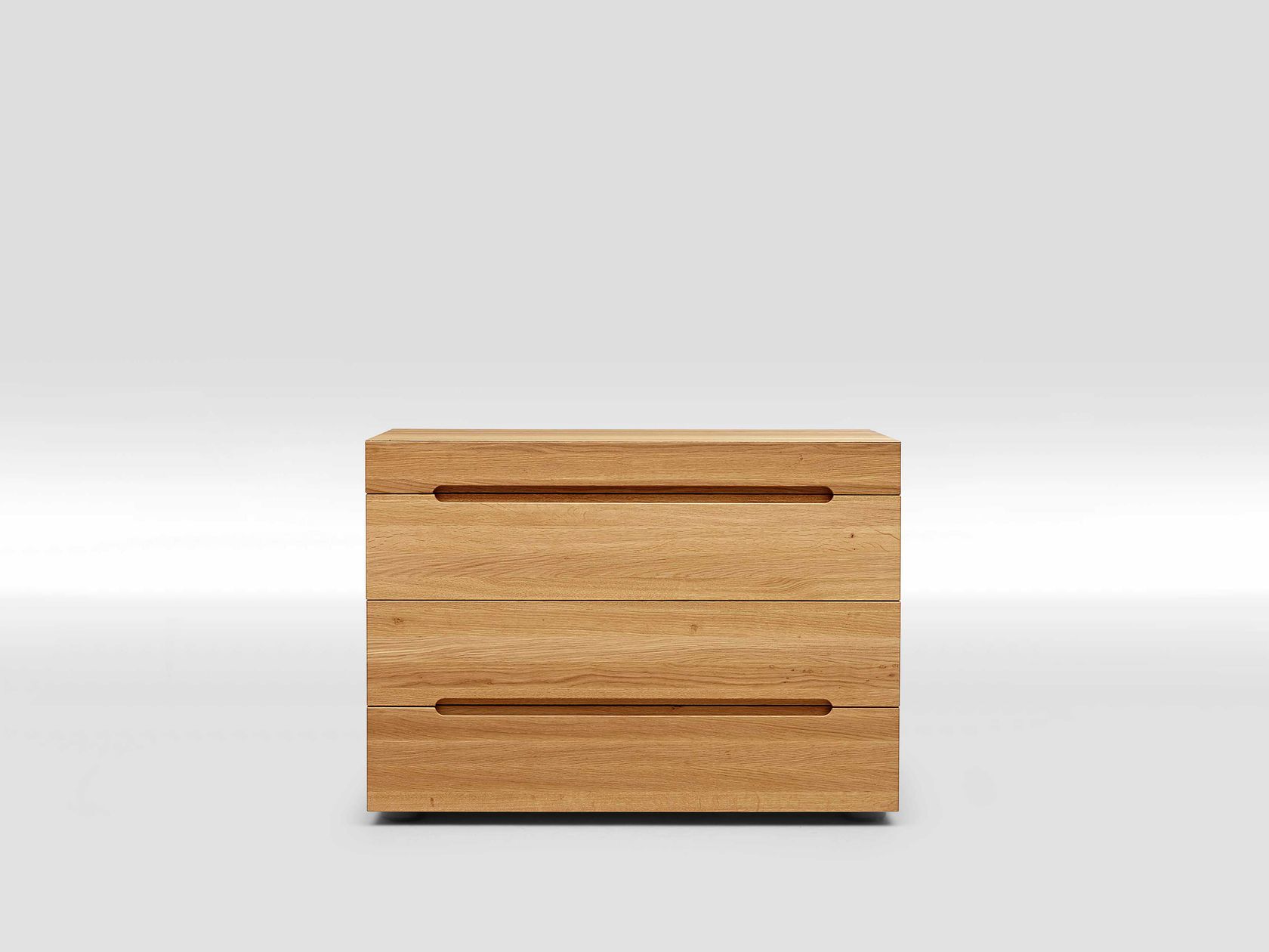 Oak bedside table with 4 drawers EDGE Edge Collection By Loof