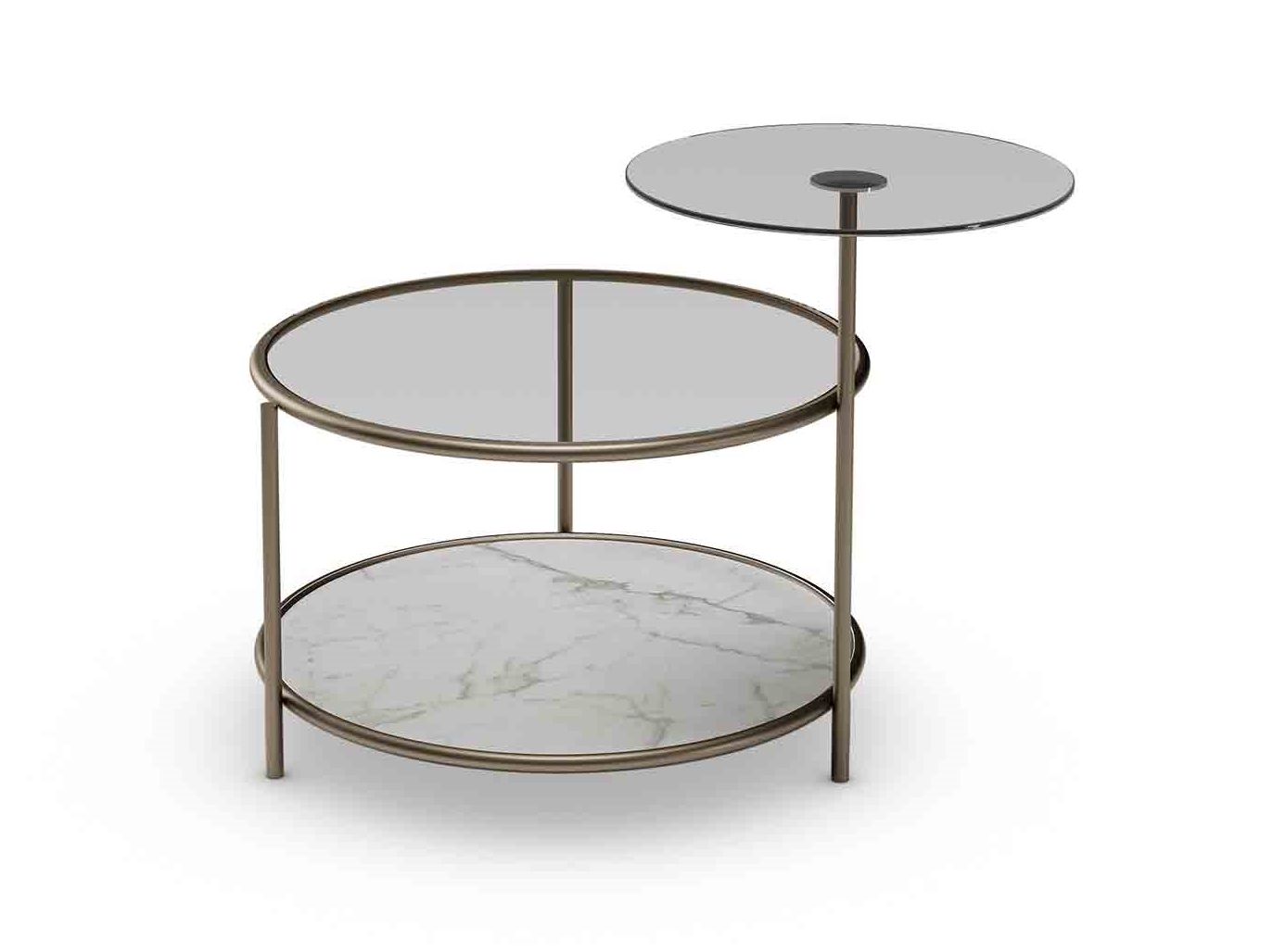 Round glass coffee table with integrated magazine rack EGEO By Reflex ...