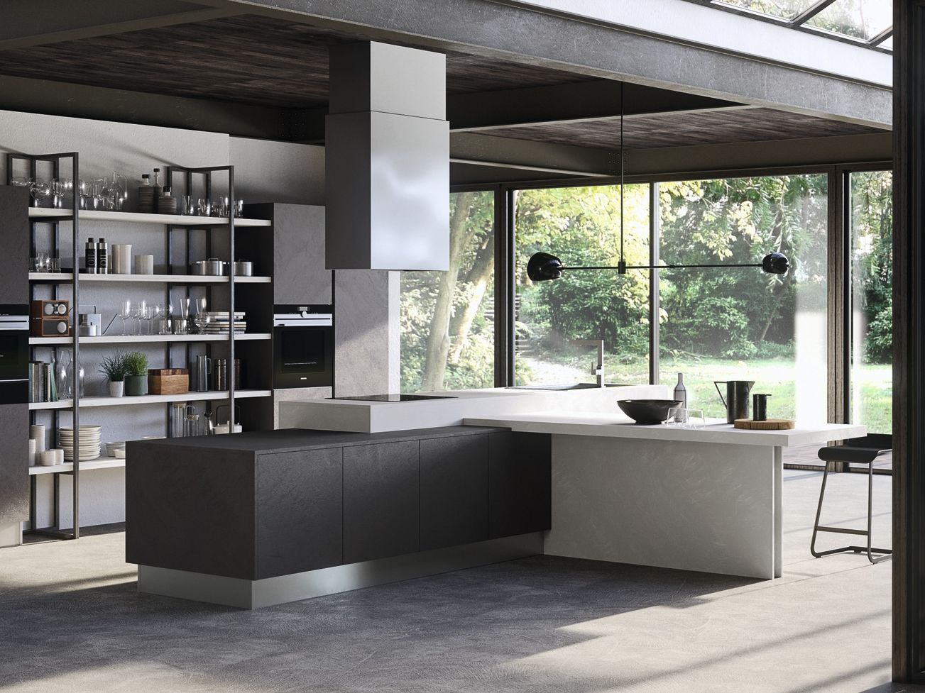 Kitchen with island without handles EKO | Kitchen with island Eko ...